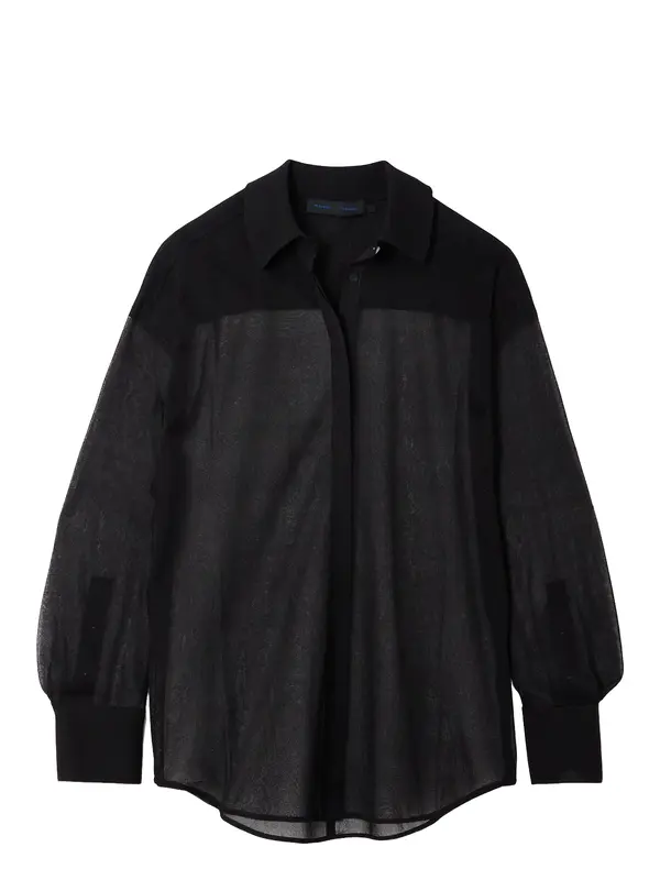 Proenza Schouler Smithson Silk-organza Blouse - Black
