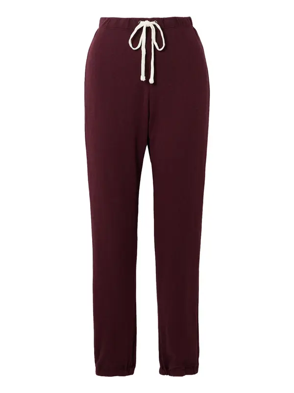 JAMES PERSE Cotton-jersey Track Pants - Burgundy