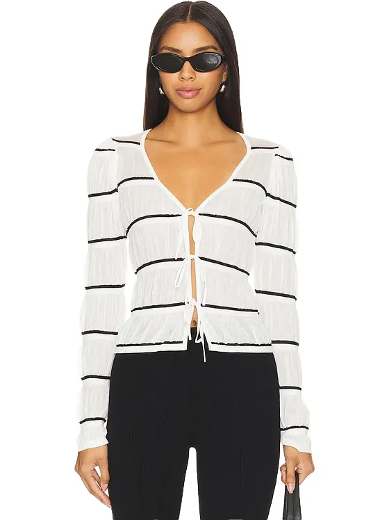 LOVERS AND FRIENDS Tanya Cardigan - Cream & Black Stripe
