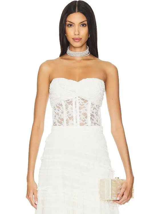 Rokh Twisted Knot Laced Corset - Ivory