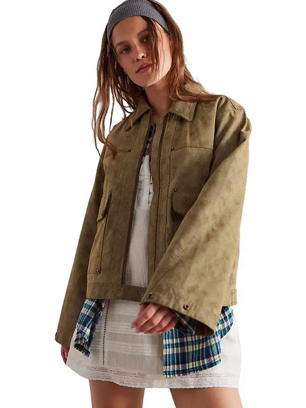 Free People We The Free Blair Vegan Suede Jacket - Coriander