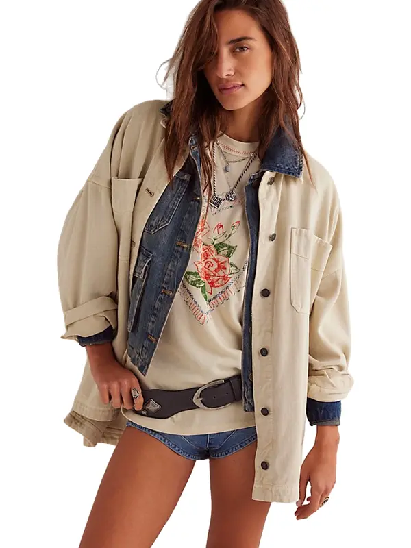 Free People We The Free Love Rose Tee - Ivory Combo