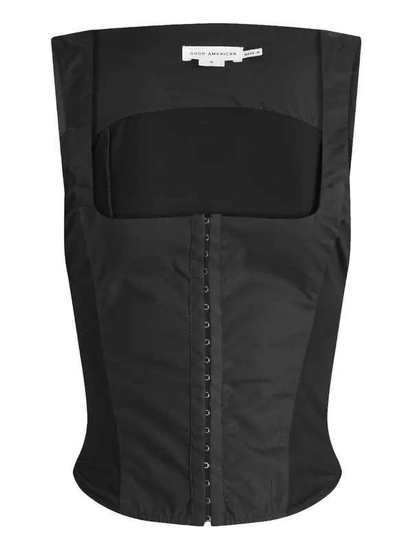 Good American Poplin Hook & Eye Corset - Black