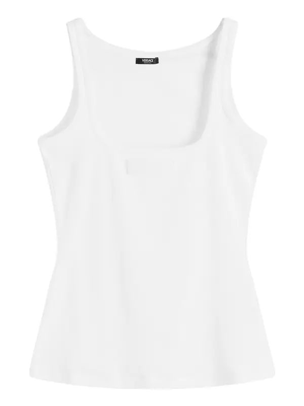 Versace Ribbed Vest Top - Optical White