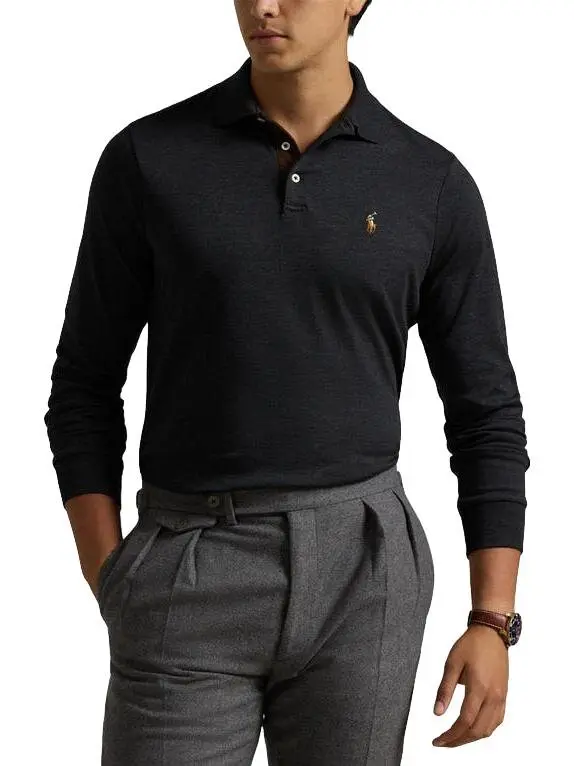Polo Ralph Lauren Long Sleeve Pima Cotton Polo - Polo Black
