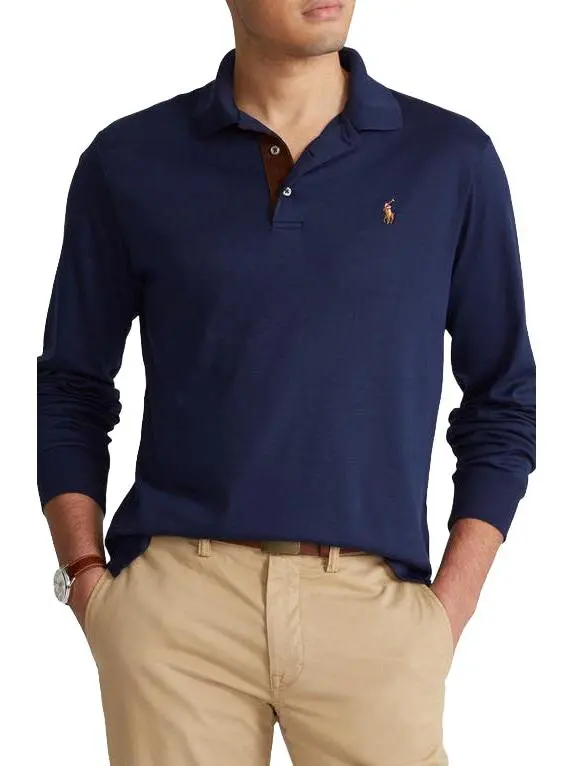 Polo Ralph Lauren Long Sleeve Pima Cotton Polo - Refined Navy