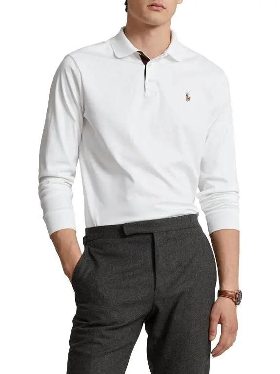 Polo Ralph Lauren Long Sleeve Pima Cotton Polo - White