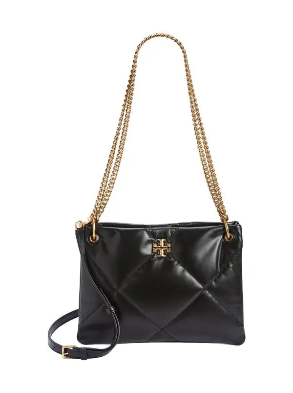 Tory Burch Kira Diamond Quilted Leather Shoulder Bag - Black