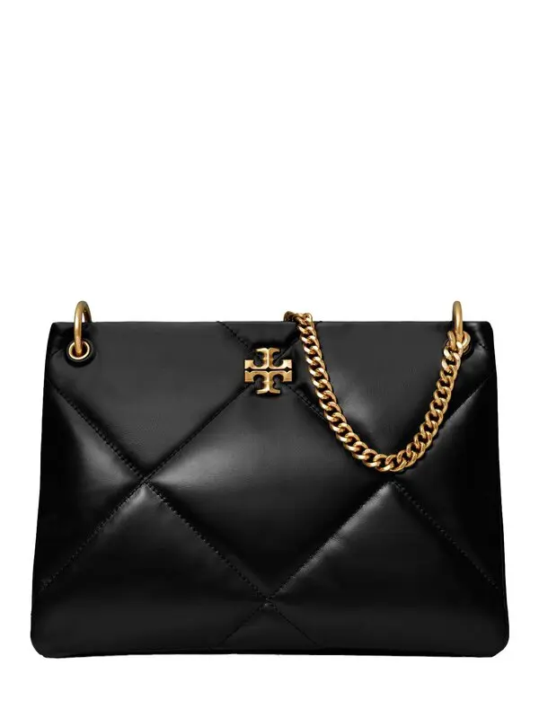 Tory Burch Kira Diamond Quilted Leather Shoulder Bag - Black