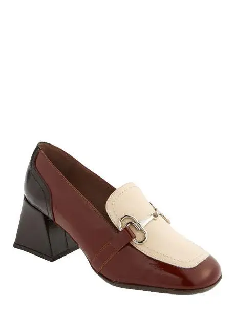 WONDERS Moc Toe Bit Loafer Pump - Brown Cream Combo