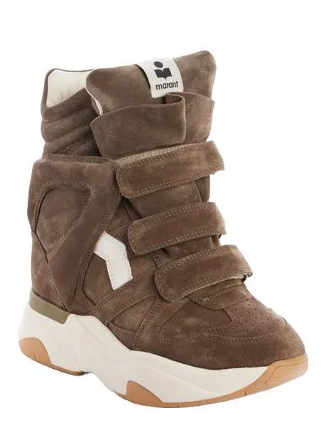 Isabel Marant Balskee Wedge Sneakers - Khaki/ Ecru