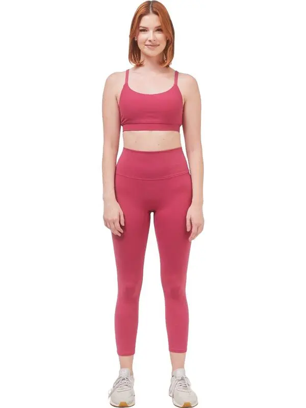REBODY Hybrid Legging High Waist Crop Leggings 23 - Fuschia