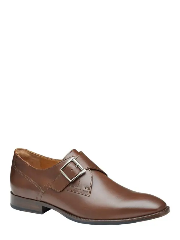 Johnston & Murphy Richland Monk Strap Shoe - Mahogany Full Grain