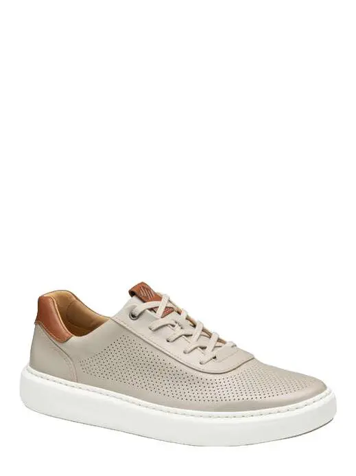Johnston & Murphy Anders Perforated Sneakers - Beige Full Grain