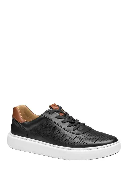 Johnston & Murphy Anders Perforated Sneakers - Black Full Grain