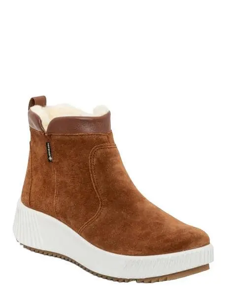 ARA Dahlia Waterproof Faux Fur Lined Sneaker - Brown