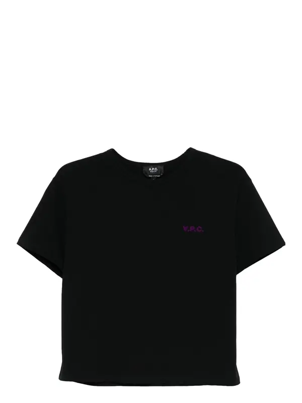 A.p.c. Flocked-logo T-shirt - Black