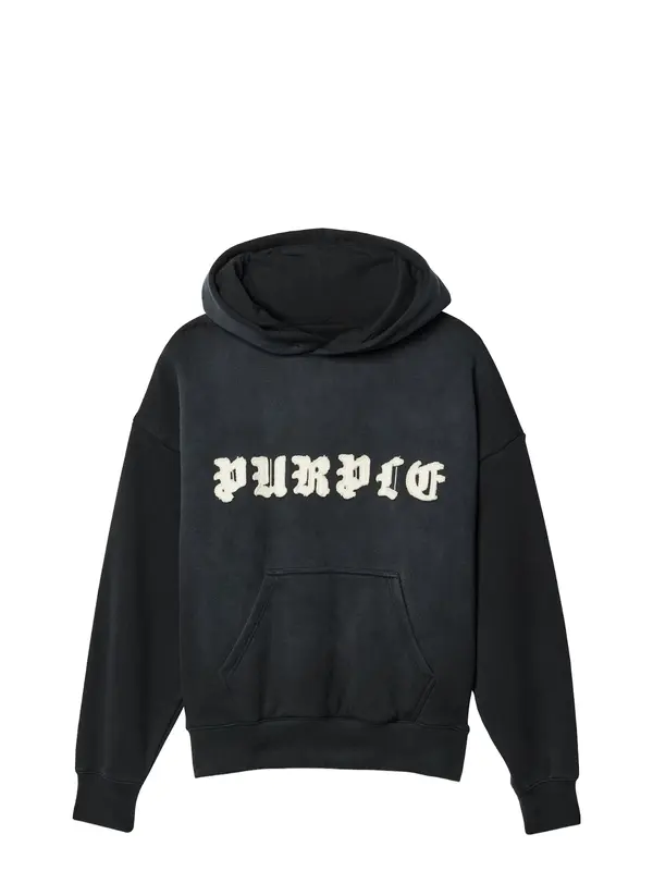 PURPLE BRAND Logo-patch Hoodie - Black