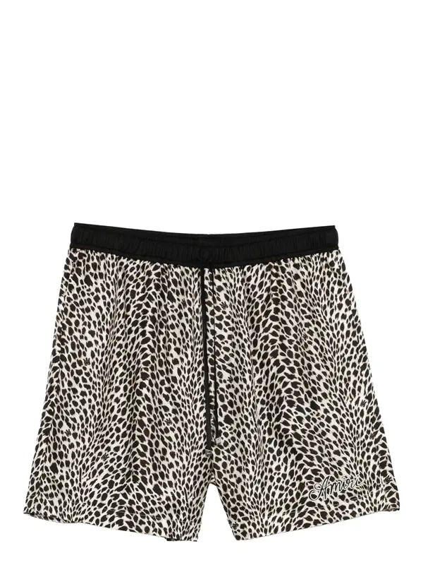 Amiri Leopard Print Shorts - Neutrals
