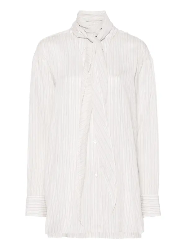 Dorothee Schumacher Scarf-detail Striped Blouse - White