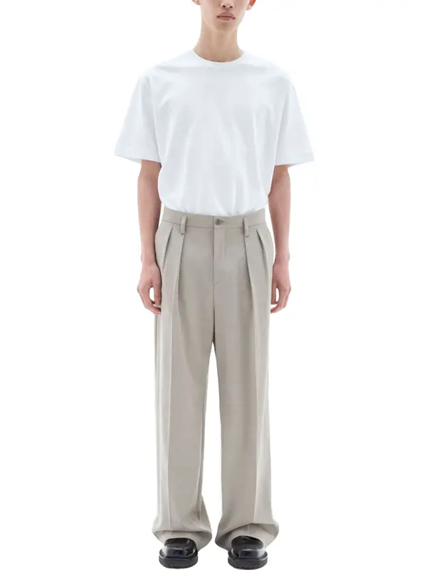Filippa K Pressed Wide-leg Trousers - Neutrals