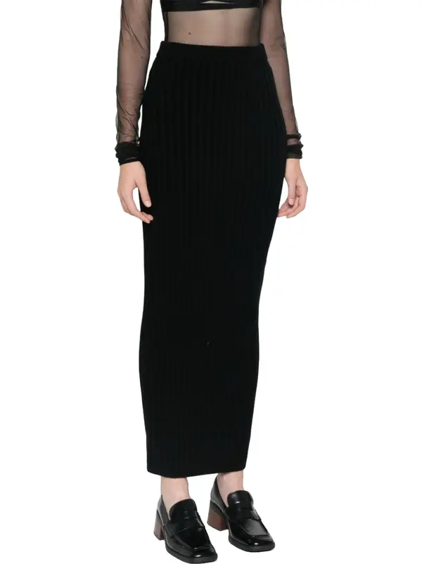 Max Mara Seta Midi Skirt - Black