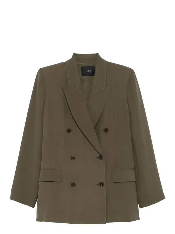 JOSEPH Silk Blend Crepe Blazer - Green
