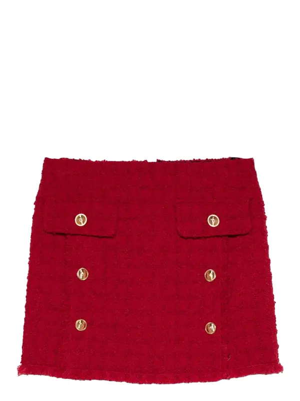 Versace Heritage Tweed Mini Skirt - Red