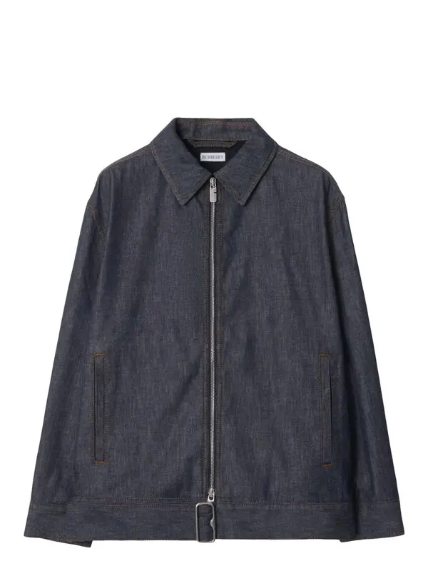 Burberry Belted Denim Jacket - Blue