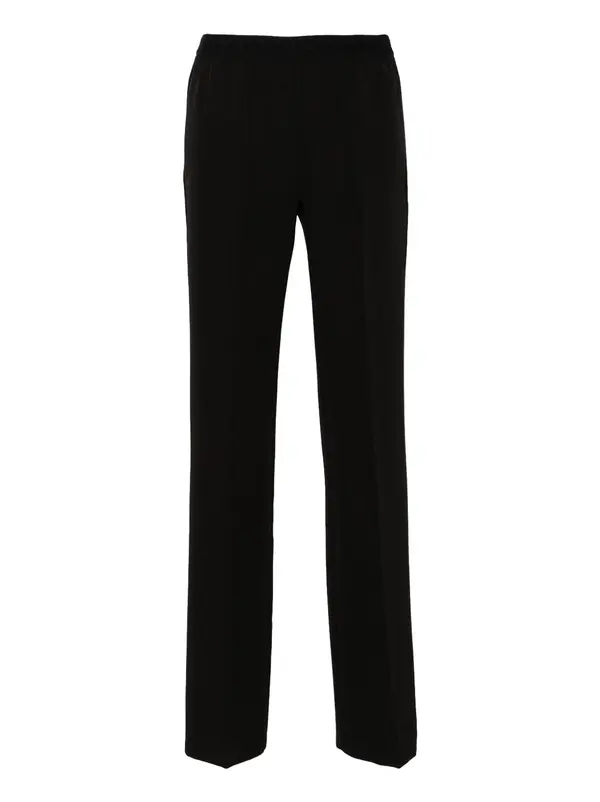ERMANNO FIRENZE Logo-waistband Cady Trousers - Black
