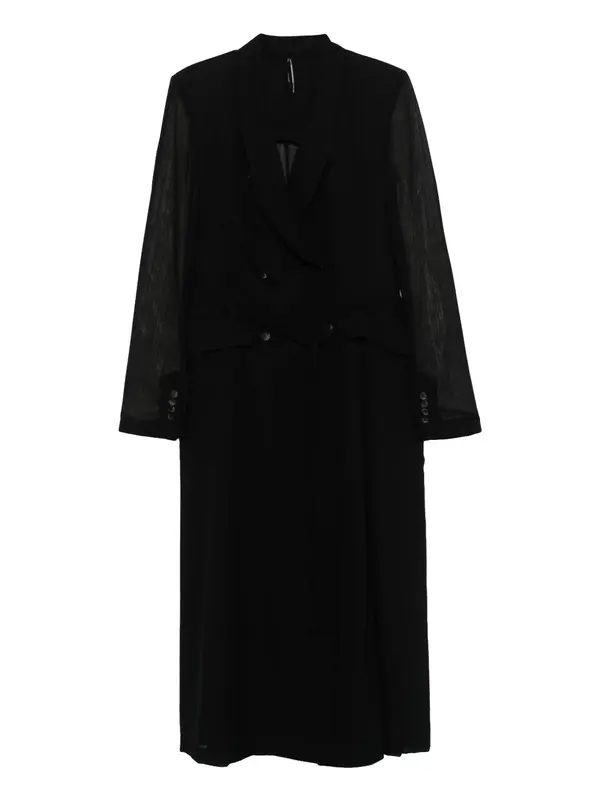 Masnada Wool-blend Long Coat - Black