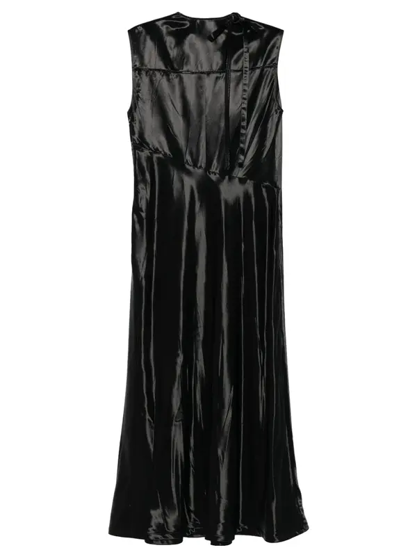 JIL SANDER Satin Midi Dress - Black