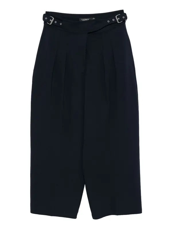 Ralph Lauren Pleated Cropped Trousers - Blue
