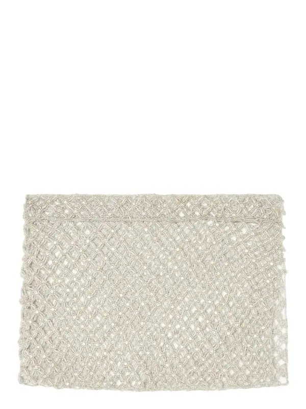 Alanui Open-knit Mini Skirt - Silver