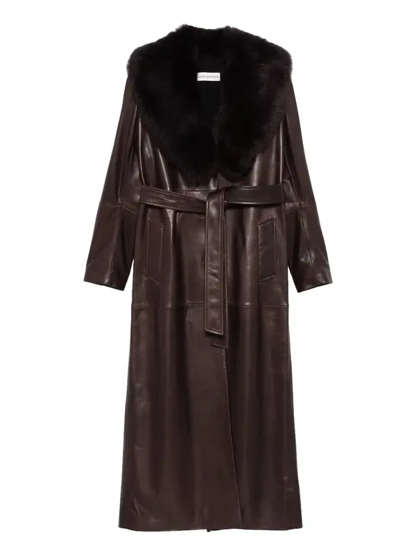 Nour Hammour Dakota Leather Coat - Brown
