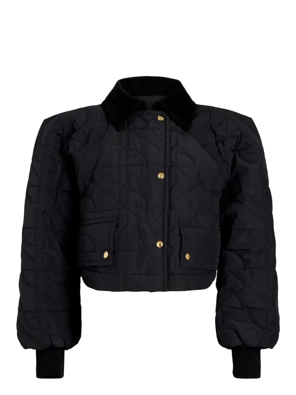 PATOU Cropped Quilted Bomber Jacket - Black
