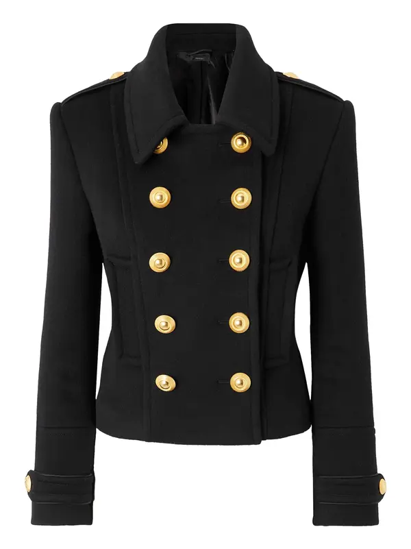 TOM FORD Embellished Wool-felt Jacket - Black