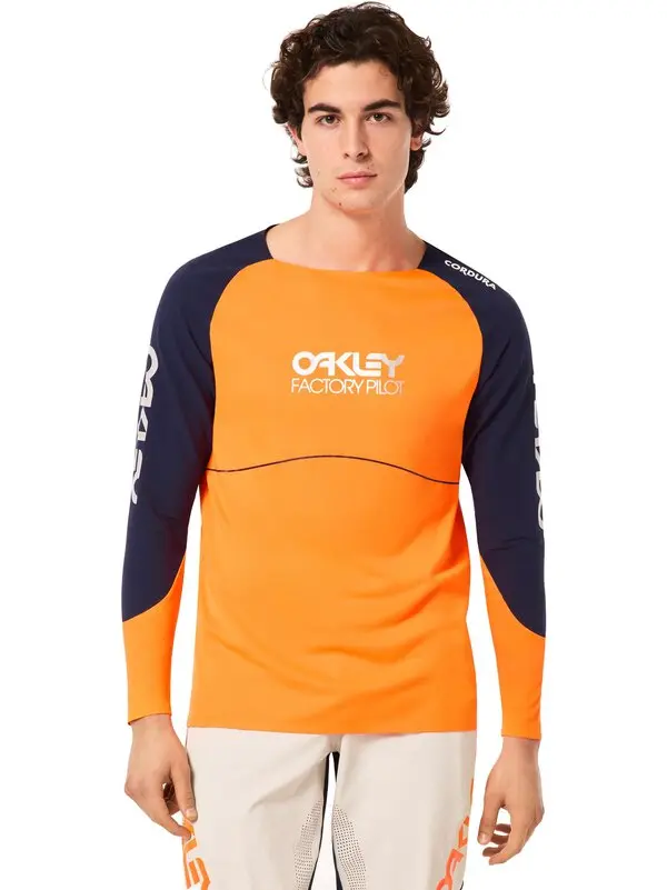 Oakley Maven Scrub Long Sleeve Jersey - Orange,blue