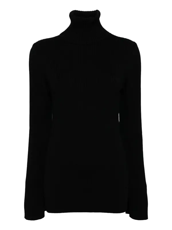 Junya Watanabe Ribbed Turtleneck Top - Black