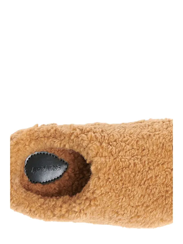 Apparis Misha Bouclette Slippers - Brown