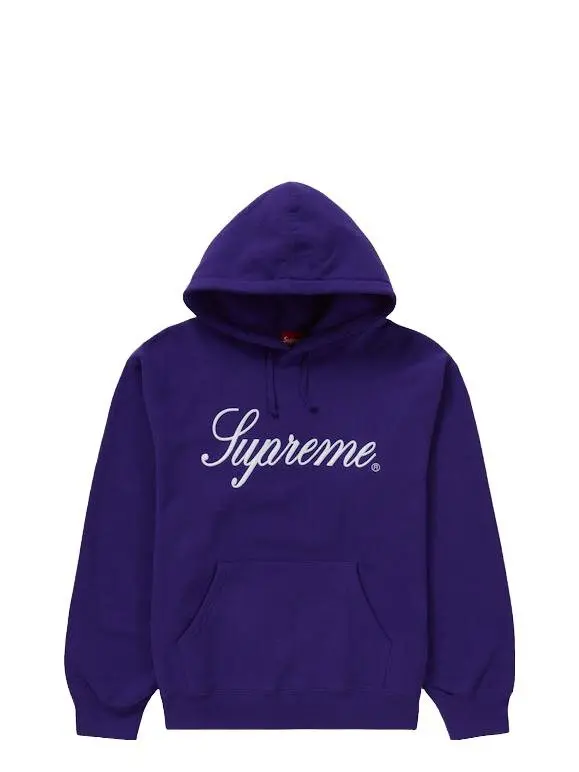 Supreme Embroidered Script Hooded Sweatshirt - Purple