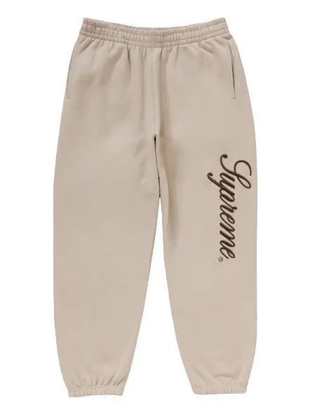 Supreme Embroidered Script Sweatpant - Stone