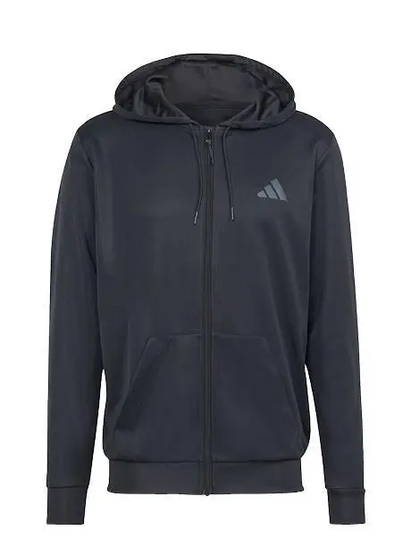 Adidas Train Essentials Seasonal Full-zip Hoodie - Black