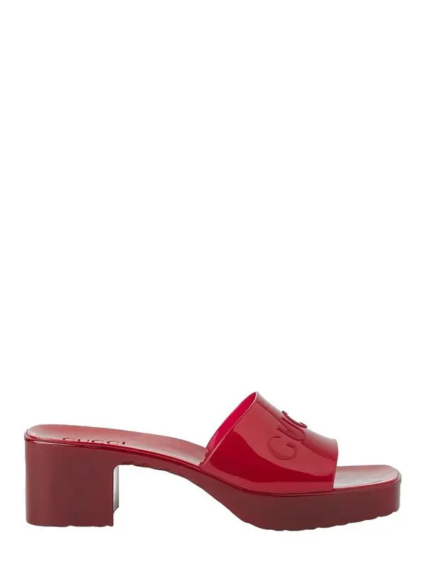 Gucci 60mm Rubber Slide Sandal - Red