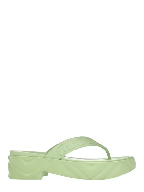 Gucci Thong Platform Sandal - Light Green