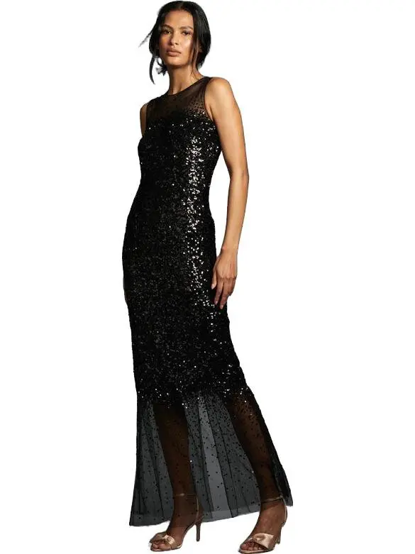 Sachin & Babi Candice Sequin Gown - Black