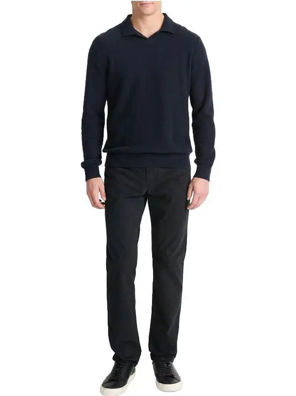 Vince Cashmere Johnny-collar Polo - Black