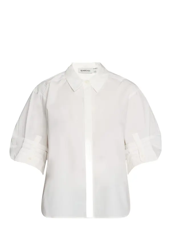 Simkhai Gemma Poplin Shirt - White