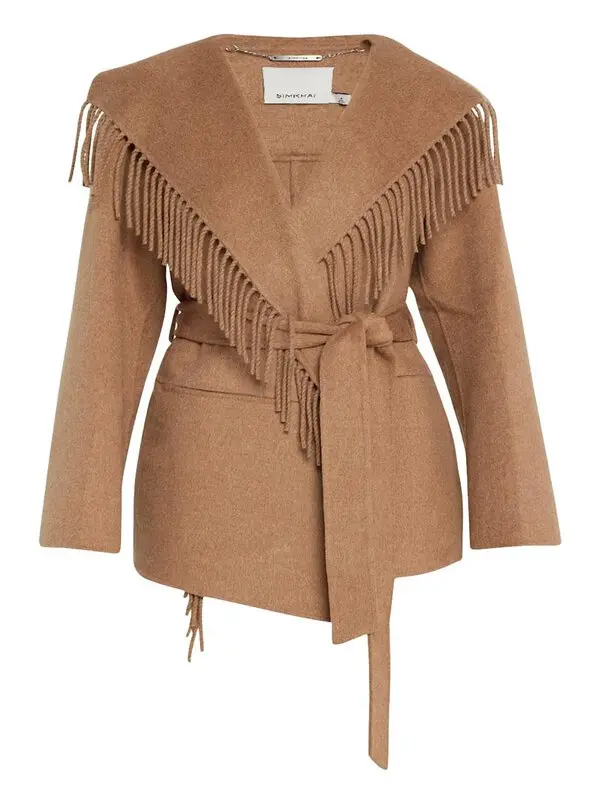 Simkhai Rowen Wool-blend Fringe Jacket - Beige