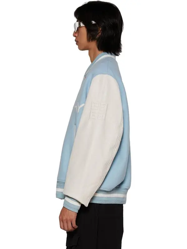 Givenchy Varsity Jacket - White And Sky Blue